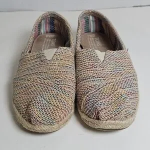 Toms | Shoes | Toms Multicolor Metallic Burlap Slipon Shoes | Poshmark